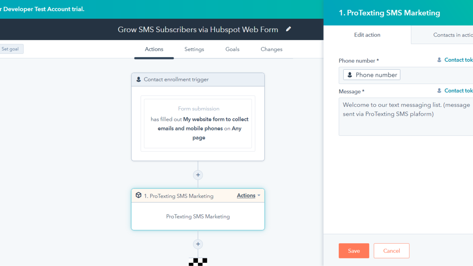 Send SMS or MMS via ProTexting HubSpot Integration | Connect Them Today